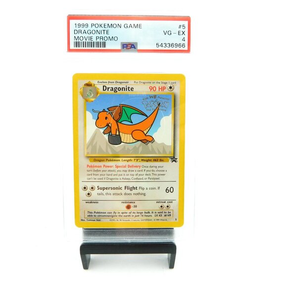 Pokemon | Other | Dragonite Psa 4 Movie Promo 999 Pokemon Card 5 Black ...
